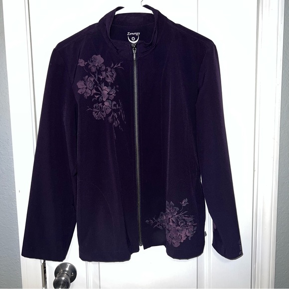 Chico's | Jackets & Coats | Zenergy By Chicos Purple Floral Lightweight ...